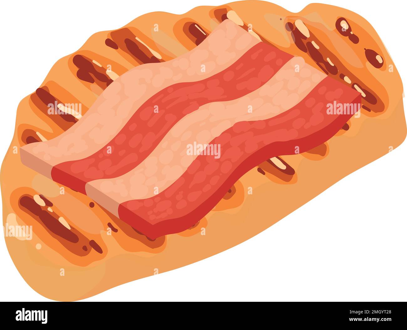 Streaky bacon cooked Stock Vector Images - Alamy