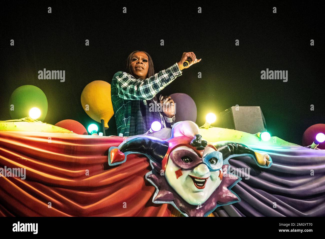 Big Freedia performs at Shorty Gras presented by Krewe of Freret at Mardi Gras World on Saturday ...