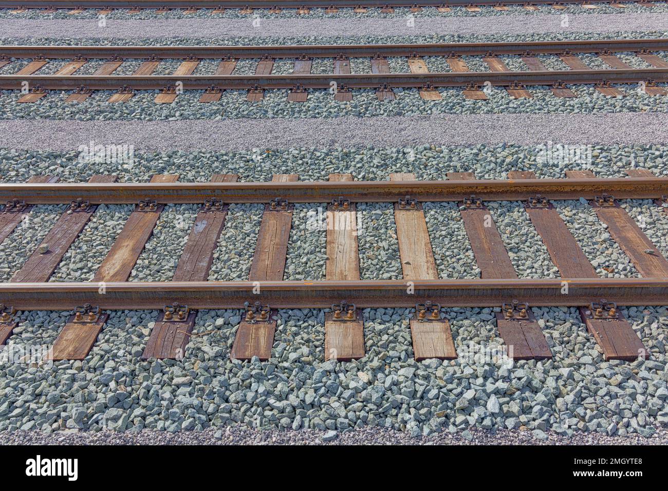 Train railroad tracks close up Stock Photo - Alamy