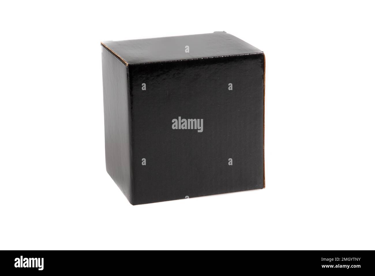Black paper carton box real isolated on white background Stock Photo ...