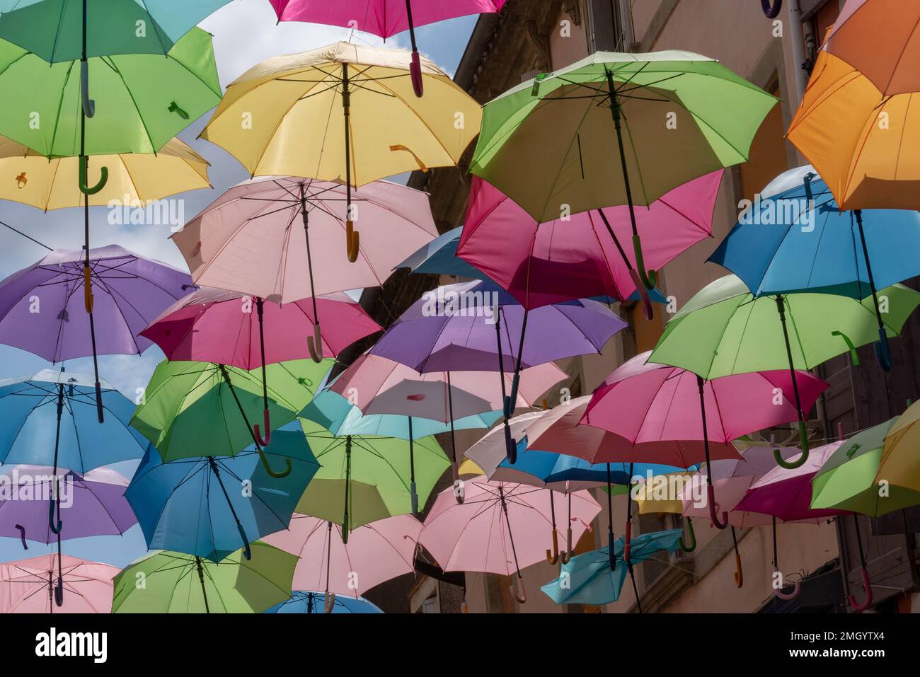 Many colored umbrellas hi-res stock photography and images - Alamy