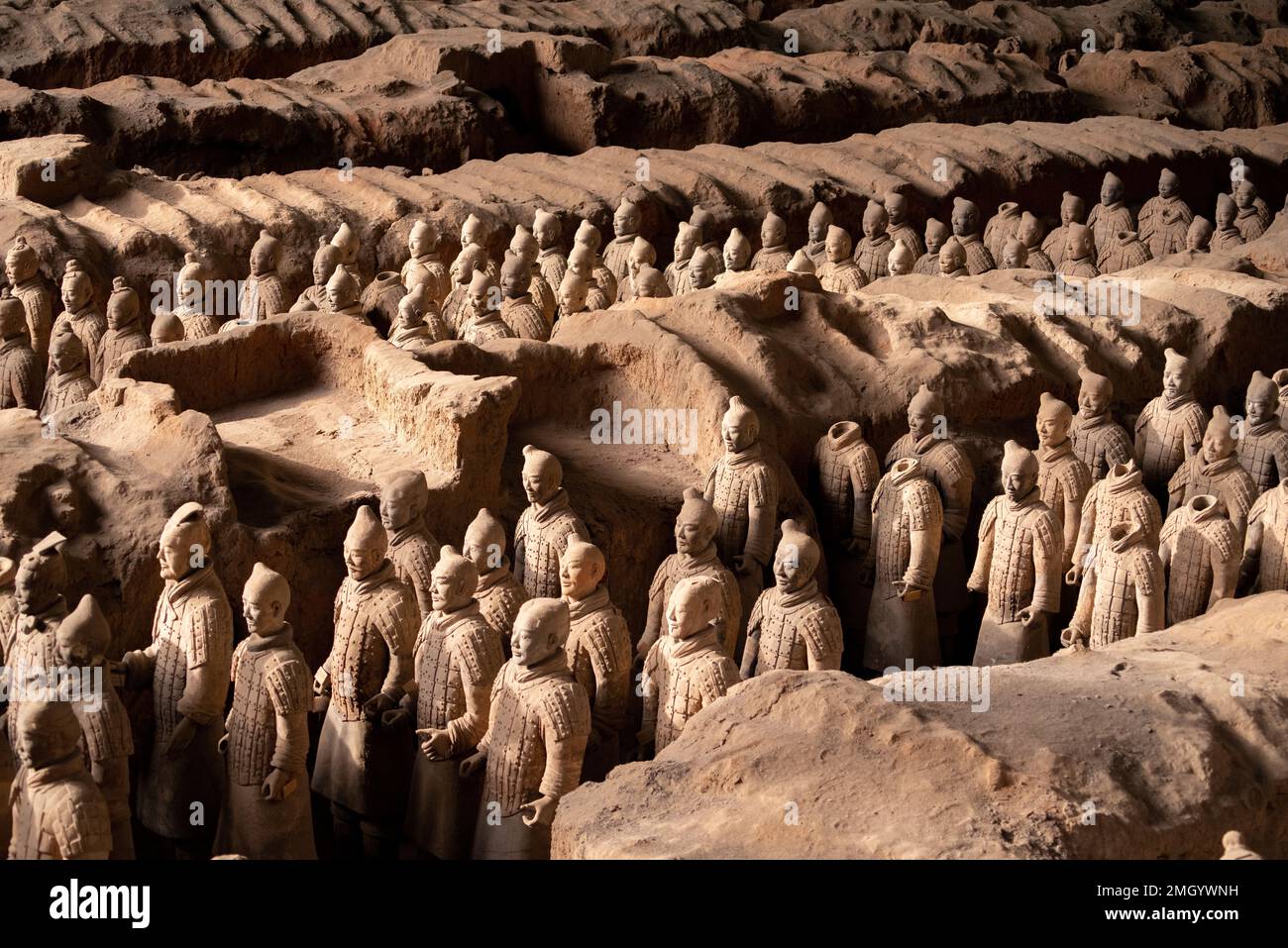 The Terracotta Army or the "Terra Cotta Warriors and Horses" buried in ...