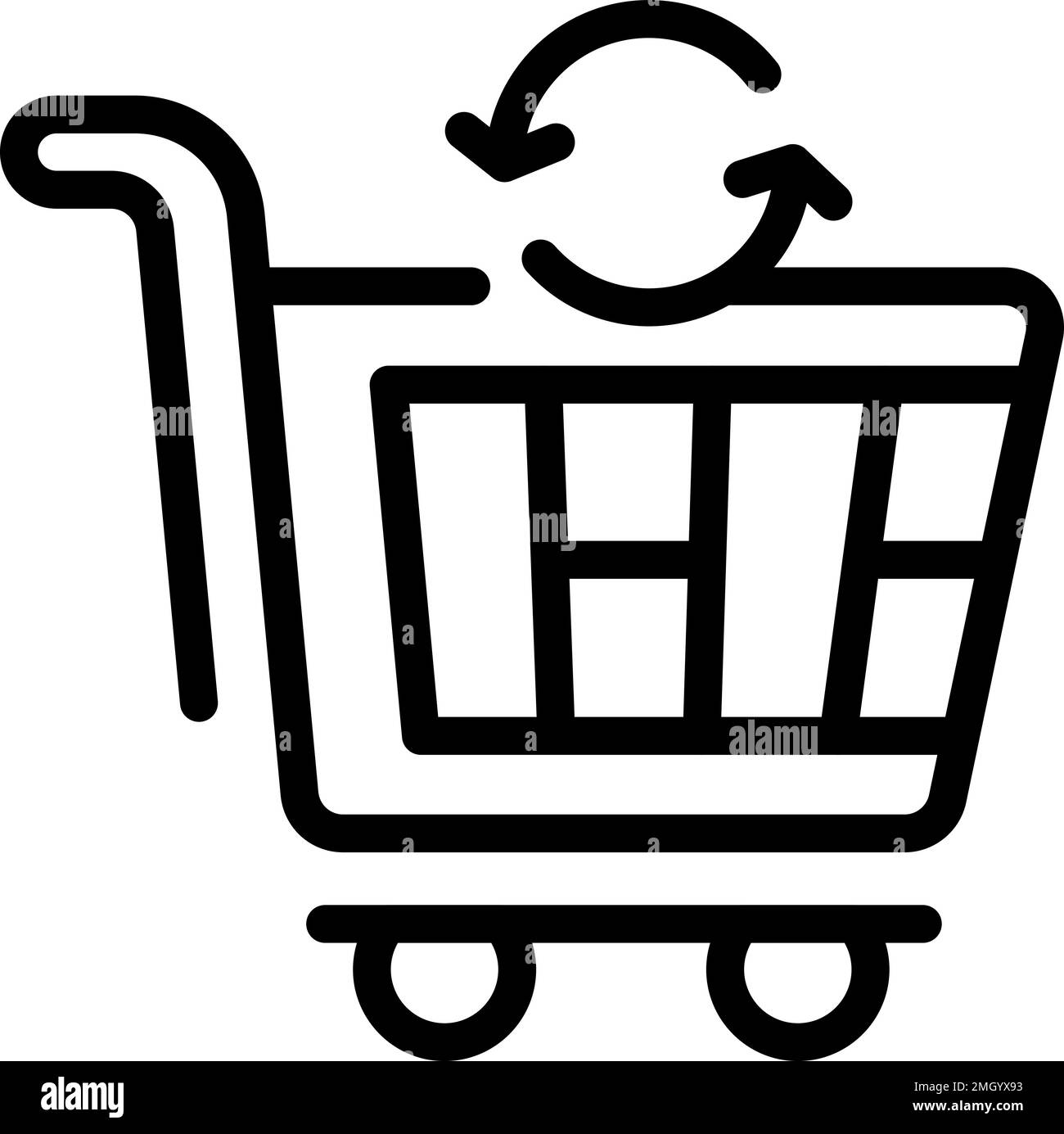 Return shop cart icon outline vector. Delivery box. Package product ...
