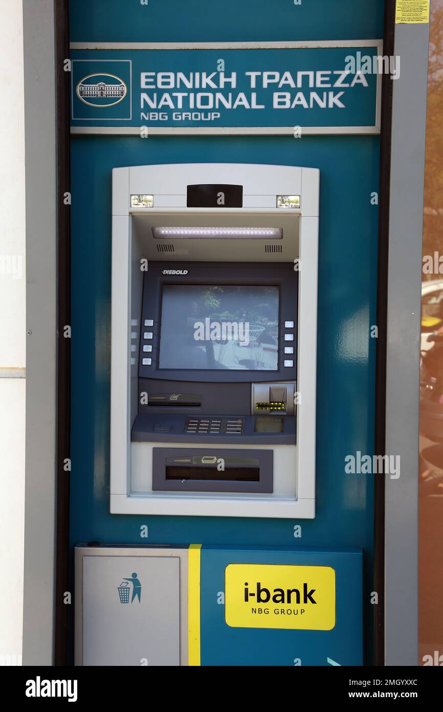 National Bank Cash Machine Vouliagmeni Greece Stock Photo - Alamy
