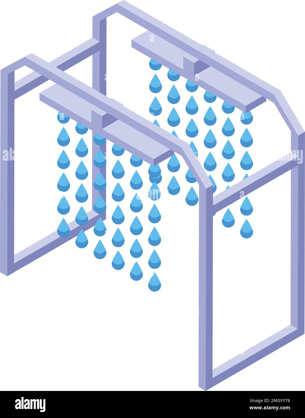 Automated car wash rain icon isometric vector. Auto clean. Care service ...
