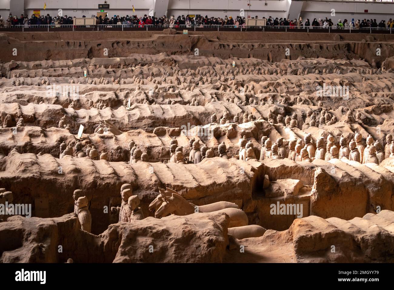 The Terracotta Army or the "Terra Cotta Warriors and Horses" buried in ...