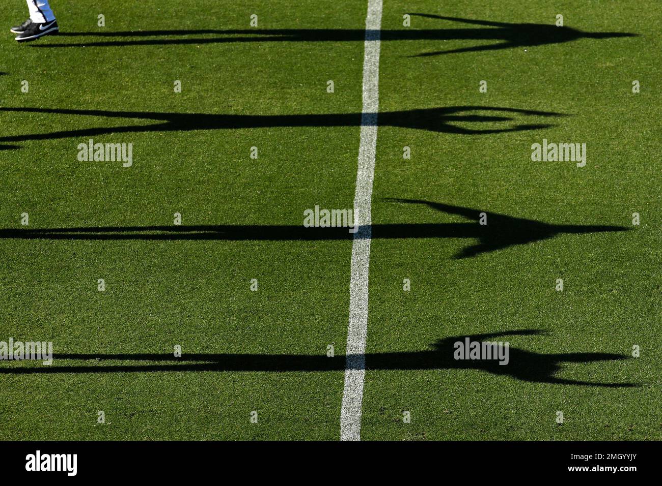 San Diego Padres players stretch during spring training baseball ...