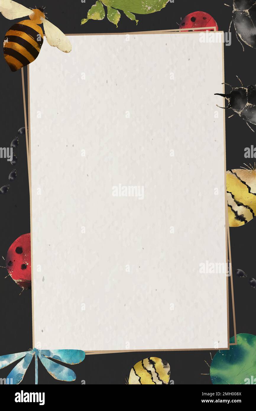 Insects watercolor frame vector Stock Vector Image & Art - Alamy