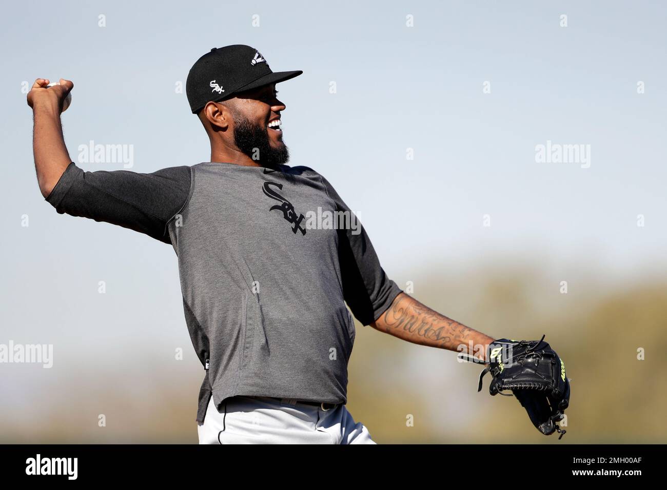 Chicago White Sox pitcher Tayron Guerrero throws during spring training ...