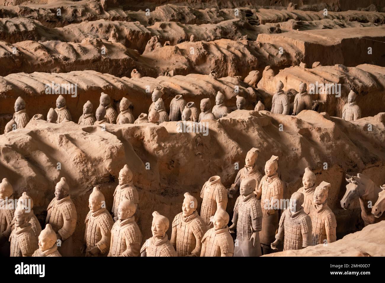 The Terracotta Army or the "Terra Cotta Warriors and Horses" buried in ...