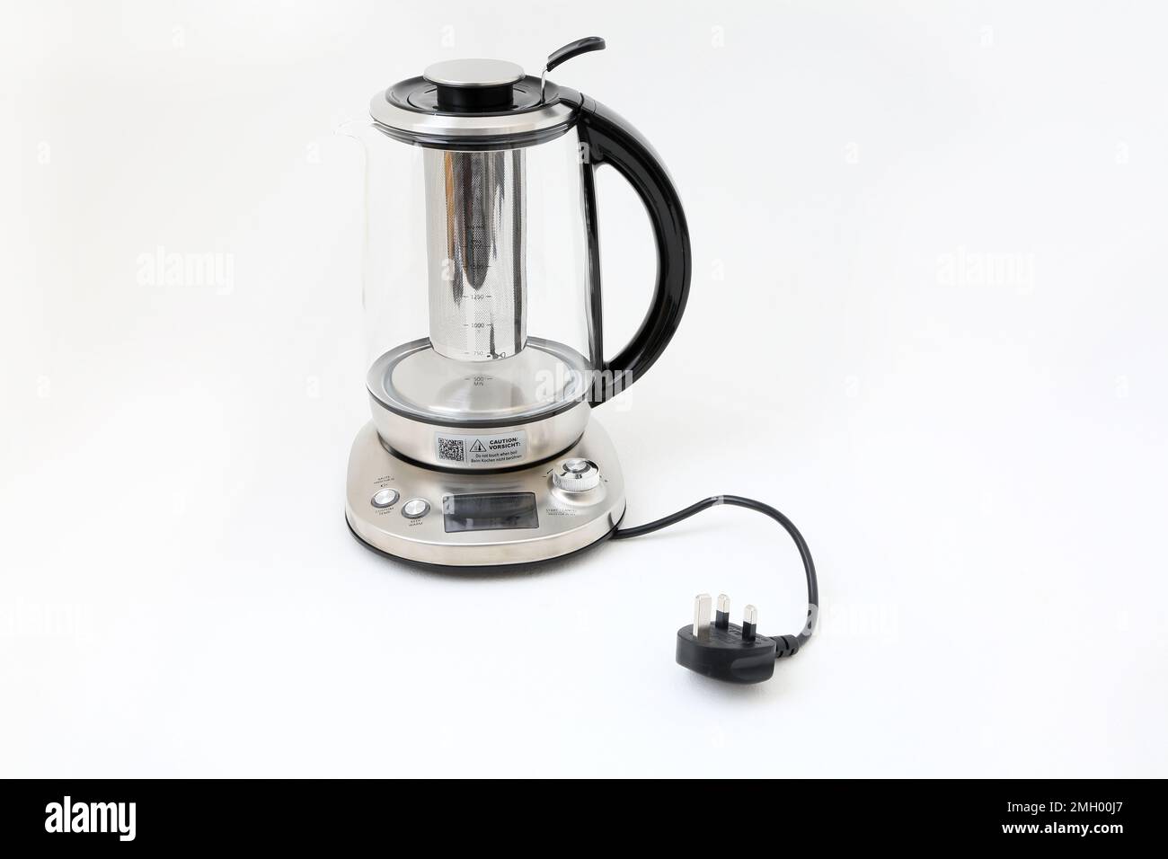 Electric Smart Glass Tea Kettle with Temperature Control Stock Photo ...