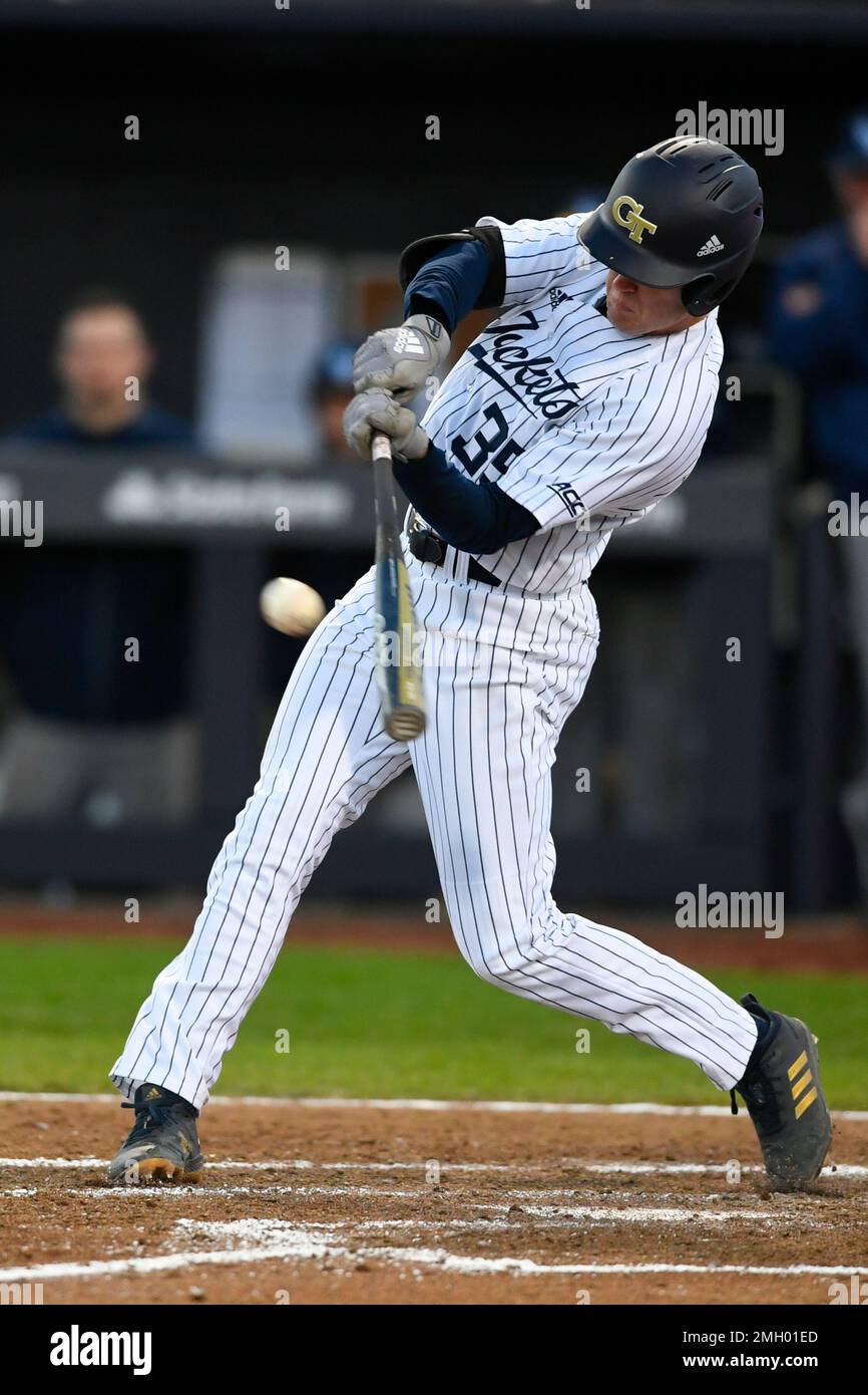 Georgia Tech player Jackson Webb bats against Saint Peter's during an ...