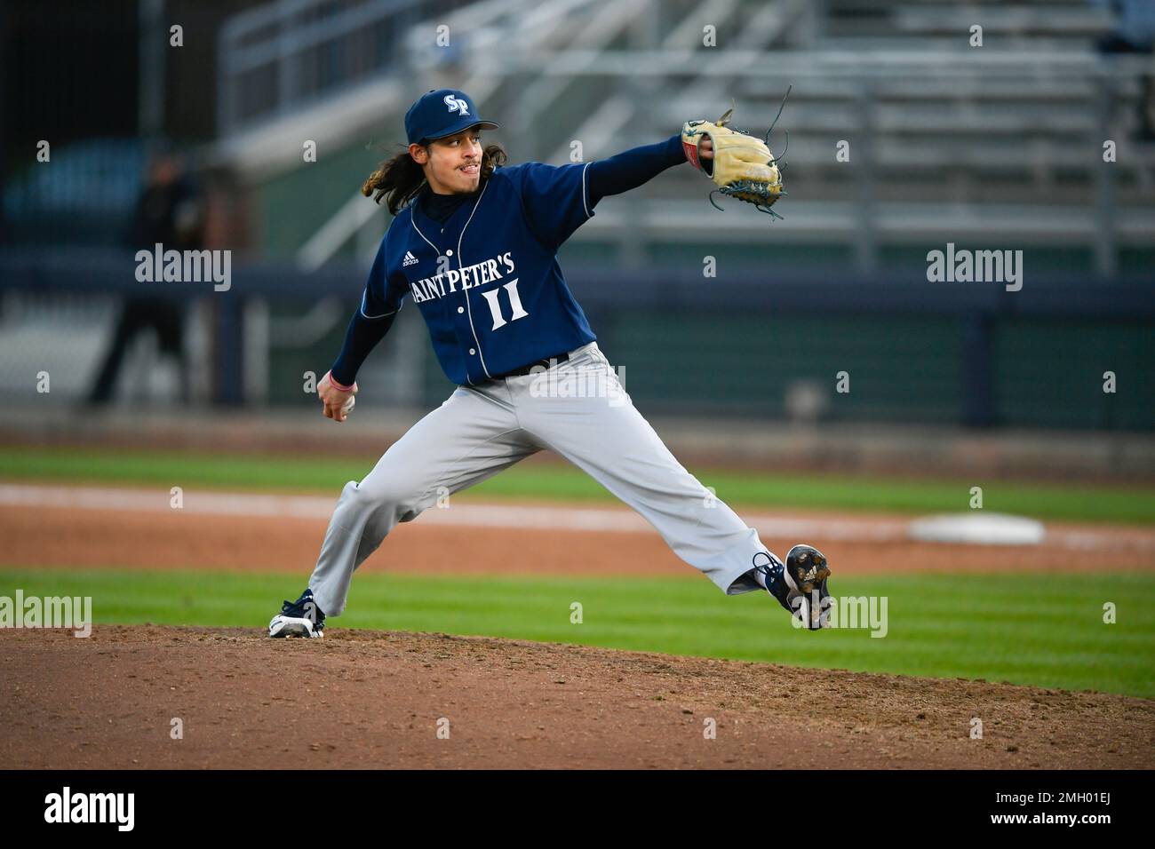 Saint Peter's player Blake Gonzalez pitches against Georgia Tech during ...