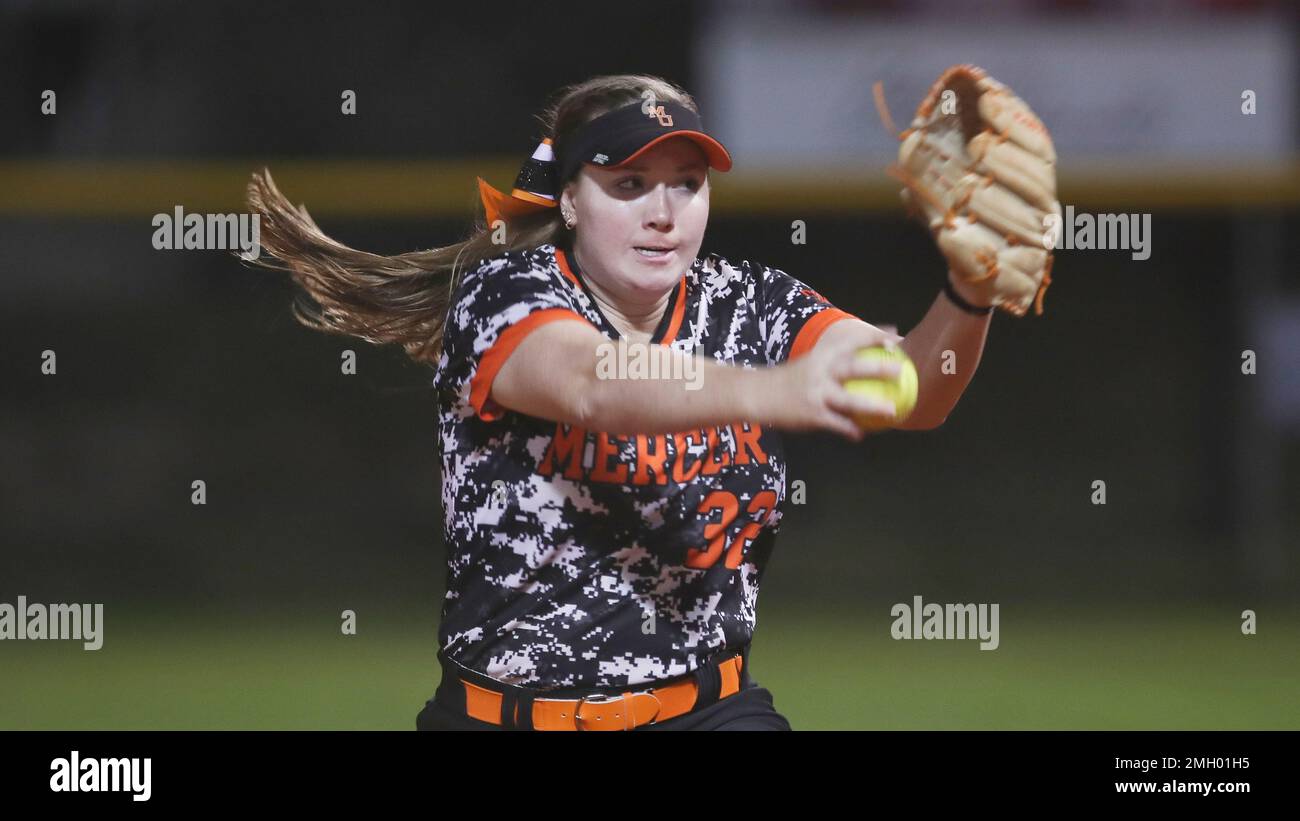 Mercer's Bailey Pattison #32 during an NCAA softball game on Friday ...