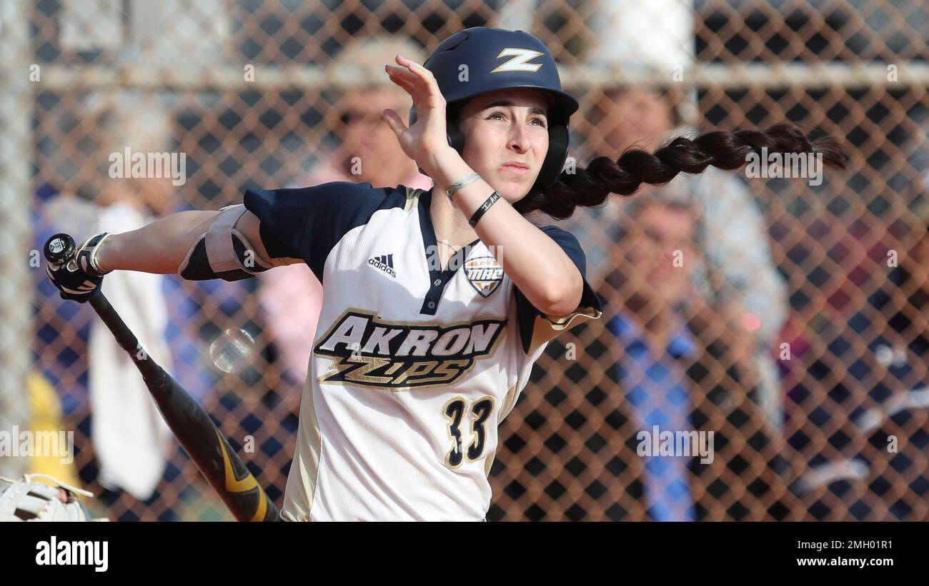 University of Akron outfielder Macky Mitchiner during an NCAA softball ...