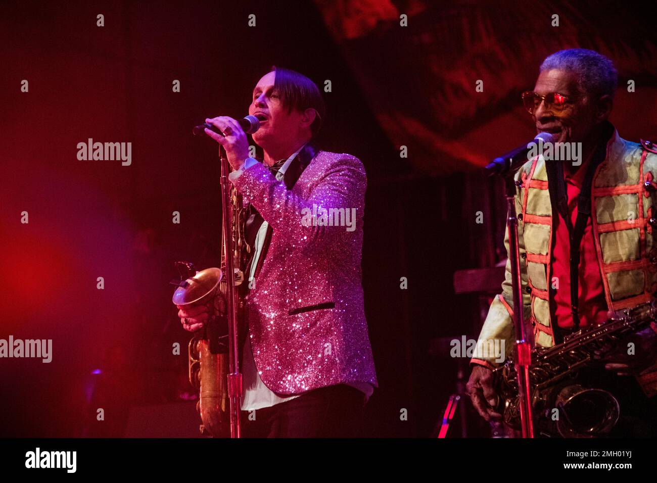 Clint Maedgen, left, and Charlie Gabriel of the Preservation Hall Jazz ...