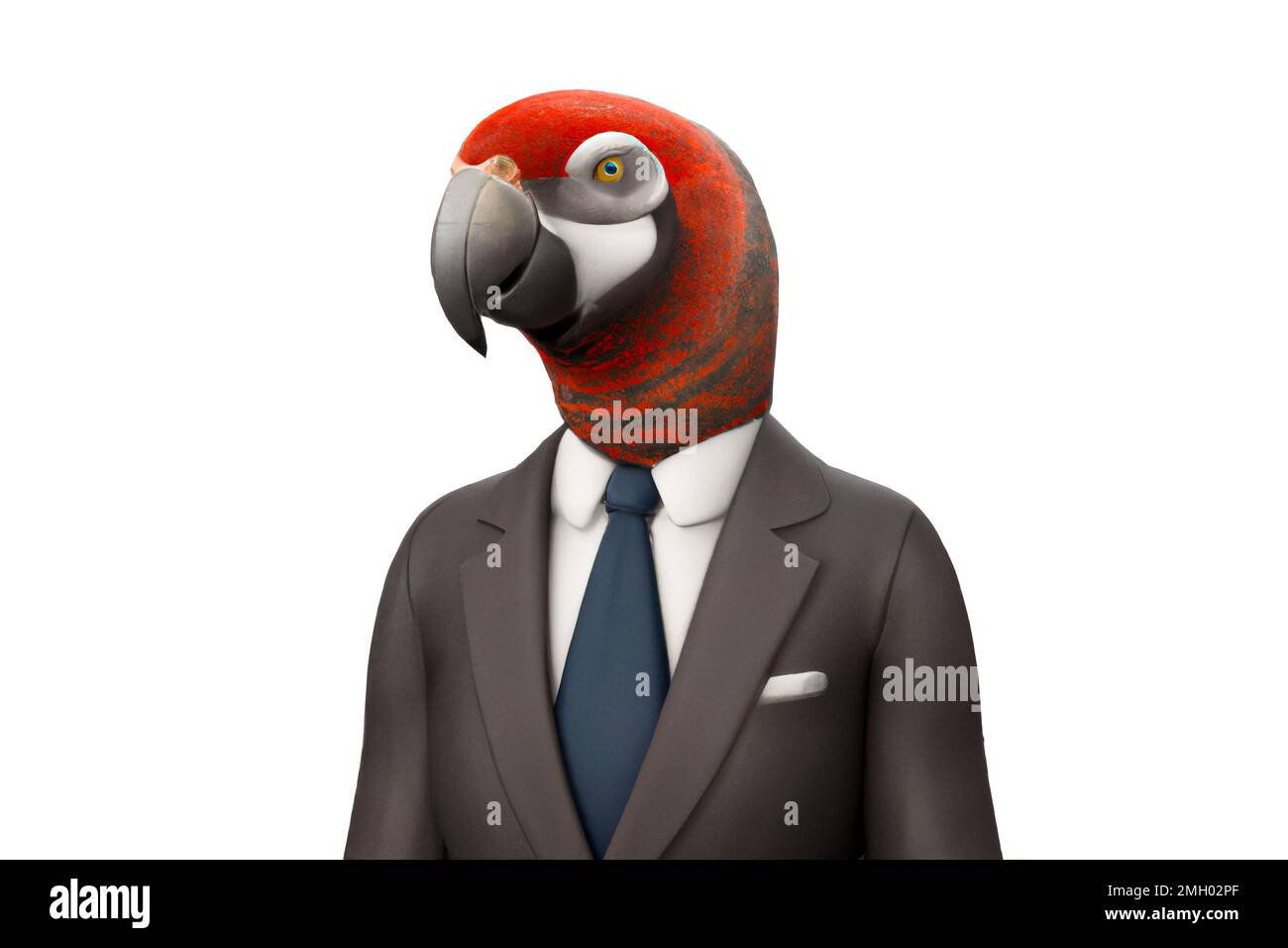 Portrait of Parrot in a business suit – Digital 3D Illustration on ...