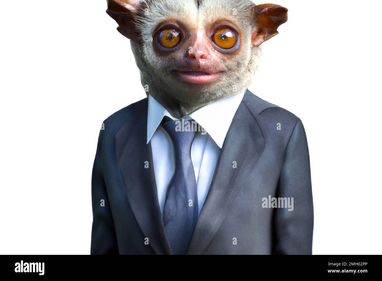 Portrait of Tarsier in a business suit – Digital 3D Illustration on ...