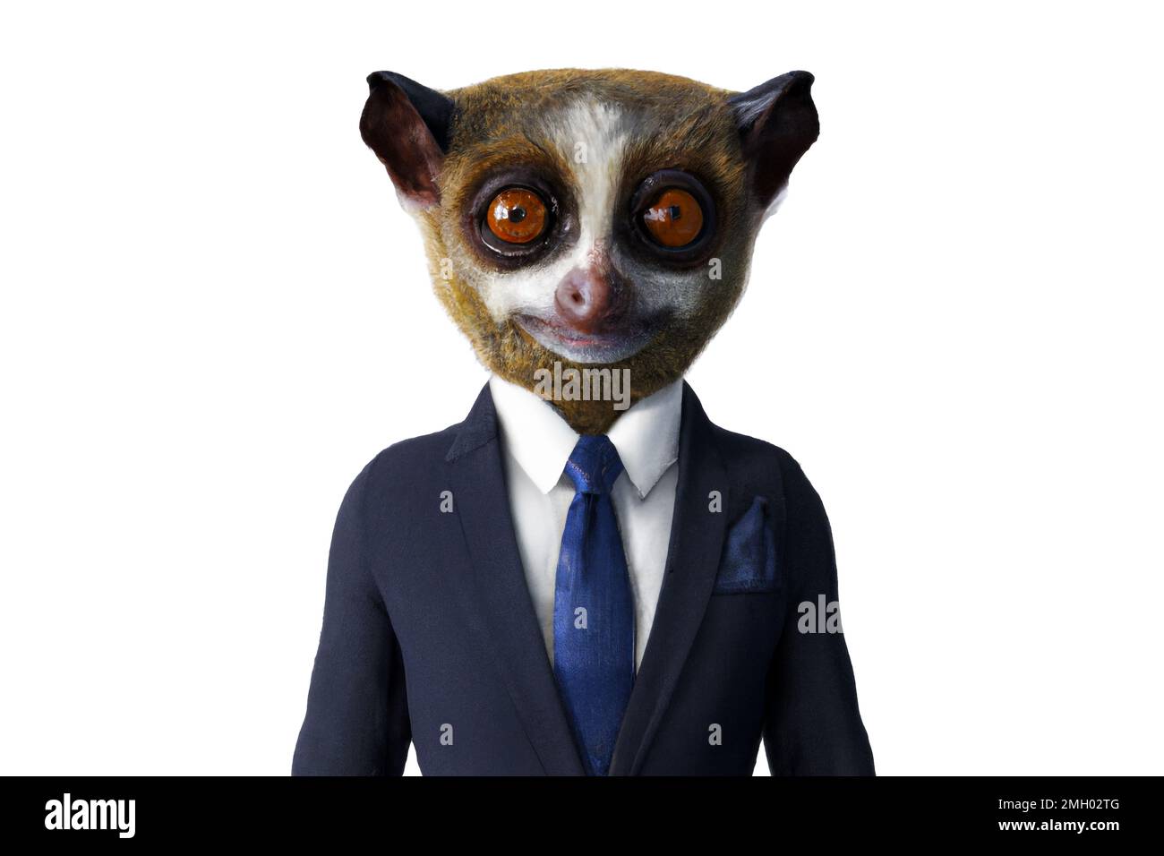 Portrait of Tarsier in a business suit – Digital 3D Illustration on ...