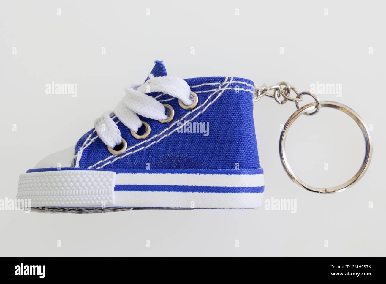 Key chain with mini basketball shoe miniature sneakers blue shoes ...