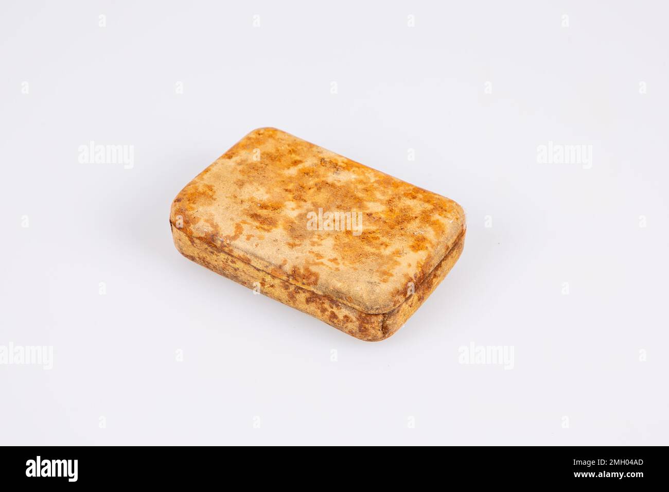 closed old rusty vintage golden box isolated on white background Stock ...