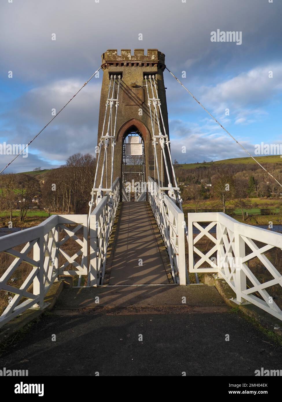 Gattonside Suspension Bridge, the Chain bridge, built in 1826 to cross ...