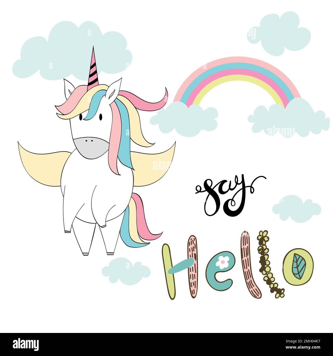 Magic cute unicorn Stock Vector Image & Art - Alamy