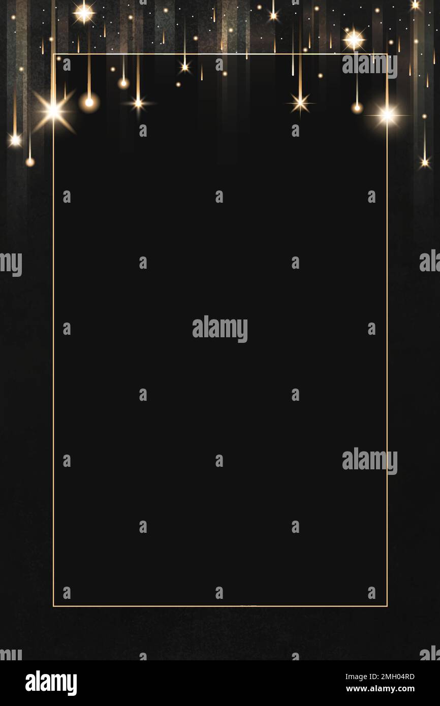 Rectangle gold frame with sparkle patterned on black background vector Stock Vector Image & Art ...