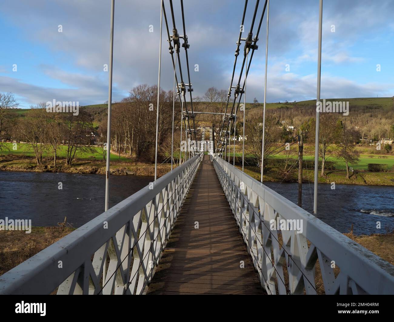 Gattonside Suspension Bridge, the Chain bridge, built in 1826 to cross ...