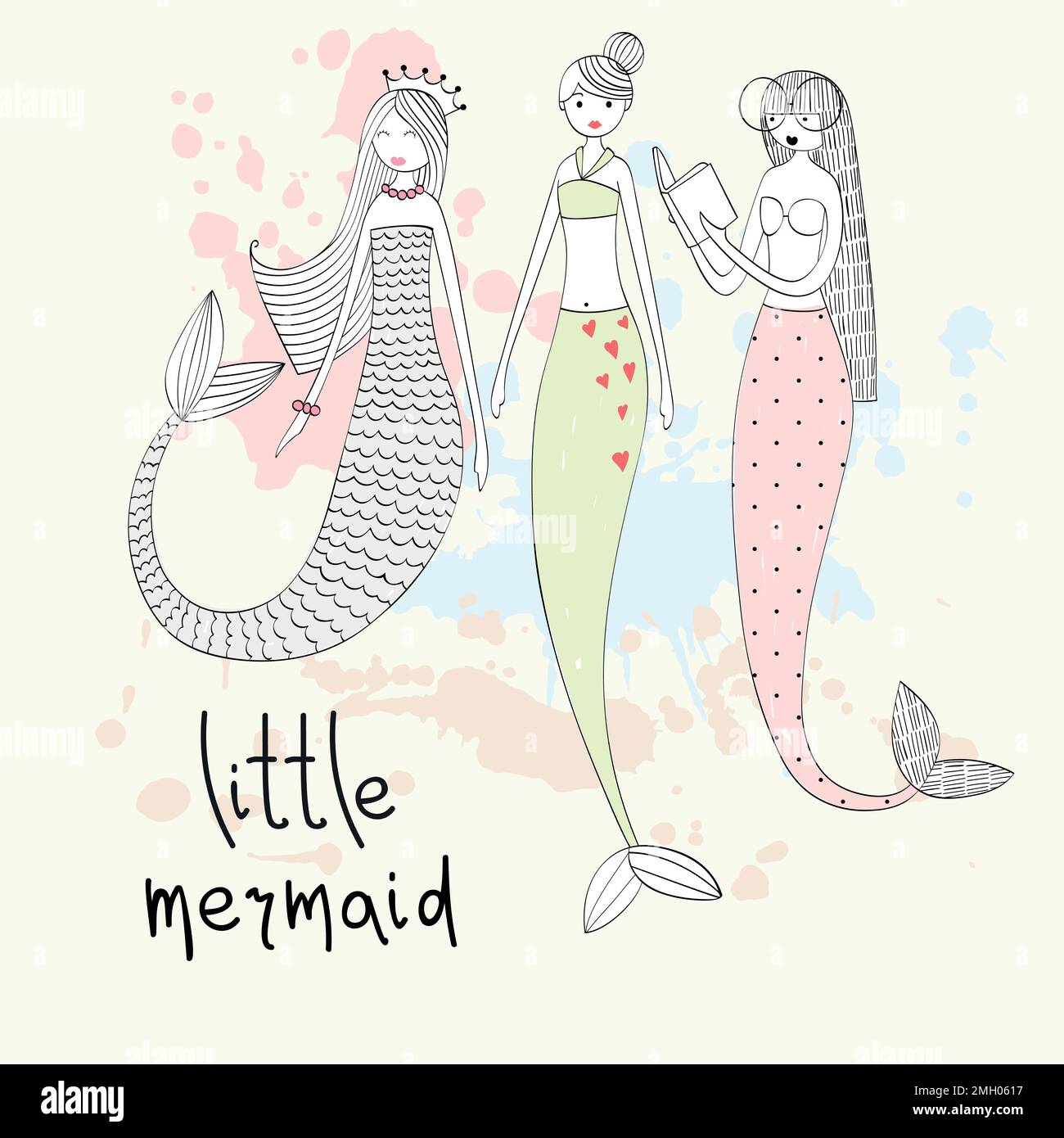 Little mermaid drawing hi-res stock photography and images - Alamy