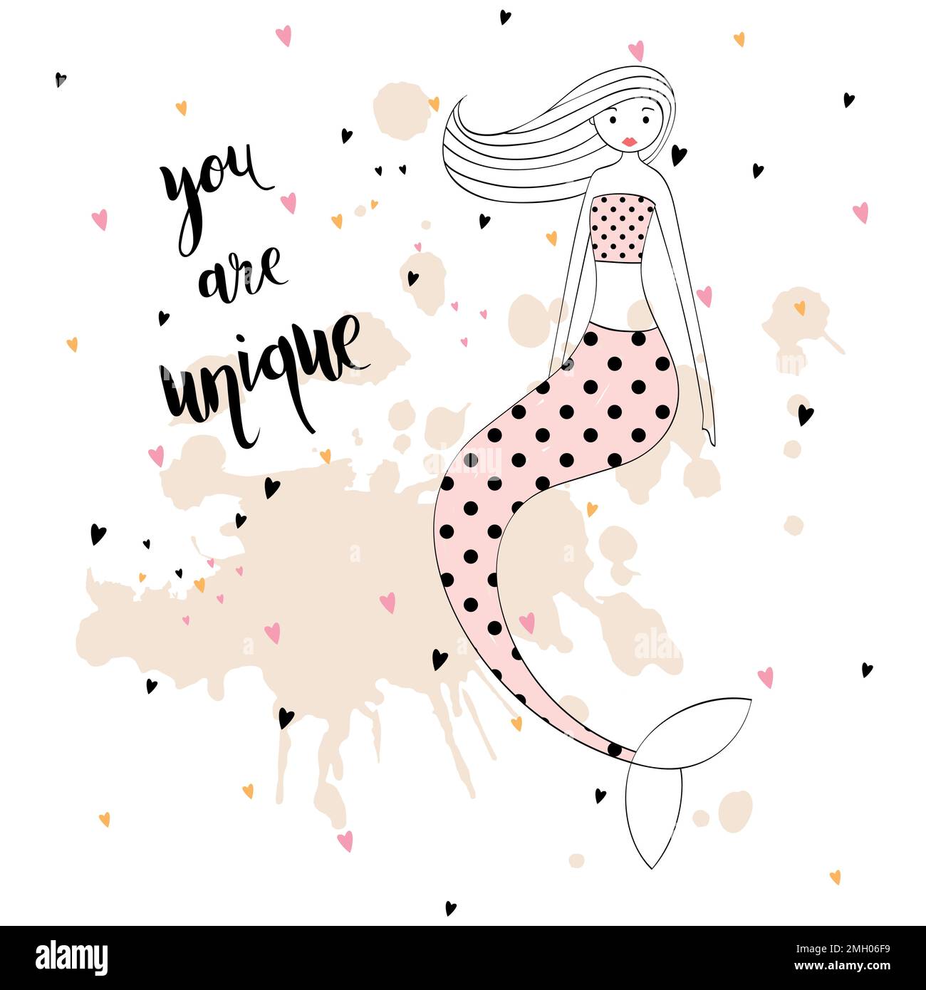 Vector cute mermaid Stock Vector Image & Art - Alamy