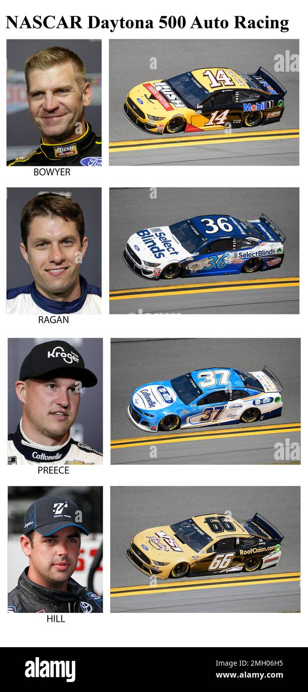 These photos show drivers in the starting lineup for Sunday's NASCAR ...
