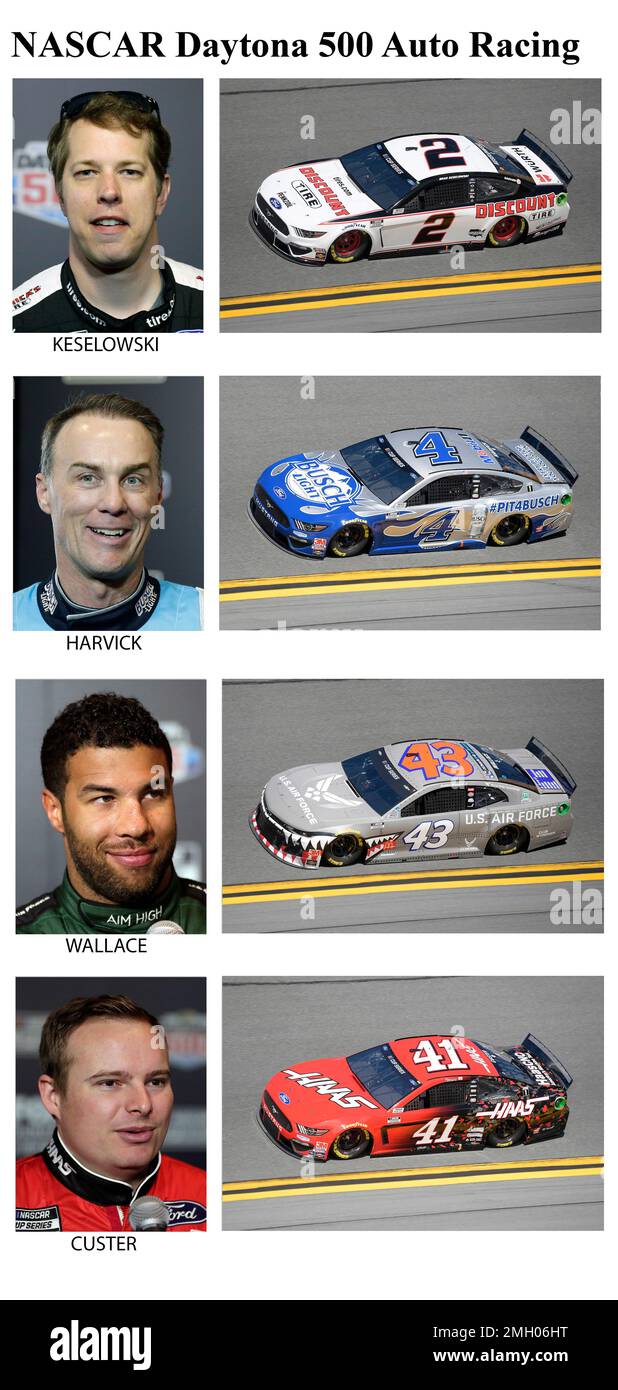 These photos taken in February 2020 show drivers in the starting lineup ...