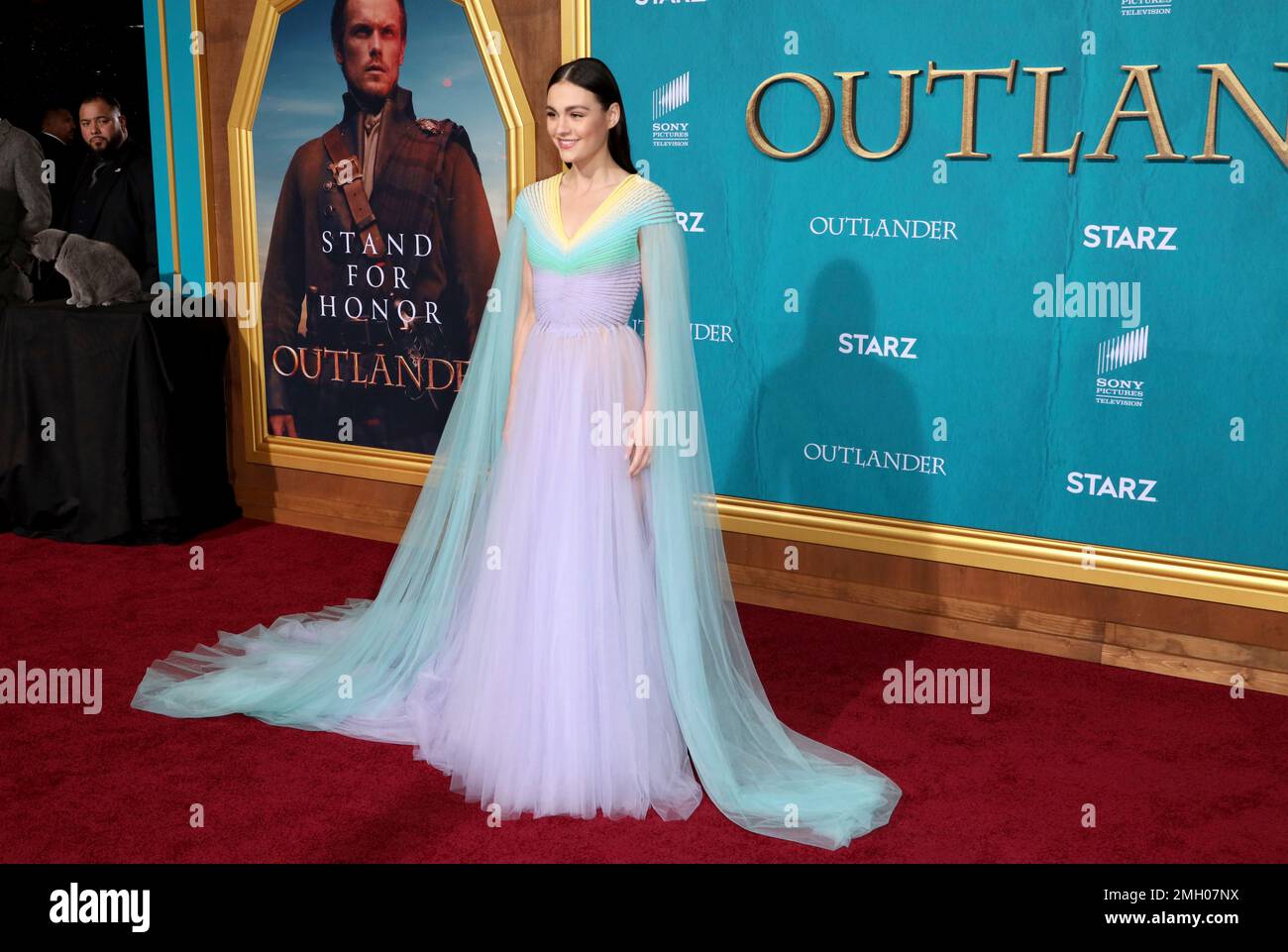 Sophie Skelton arrives at the Los Angeles Premiere of "Outlander ...