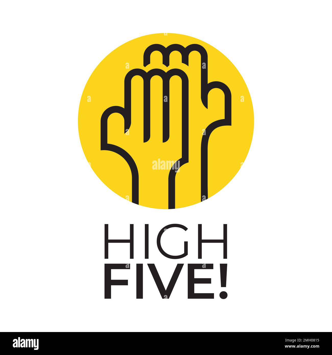 Vector illustration, icon and logo high five Stock Vector Image & Art ...
