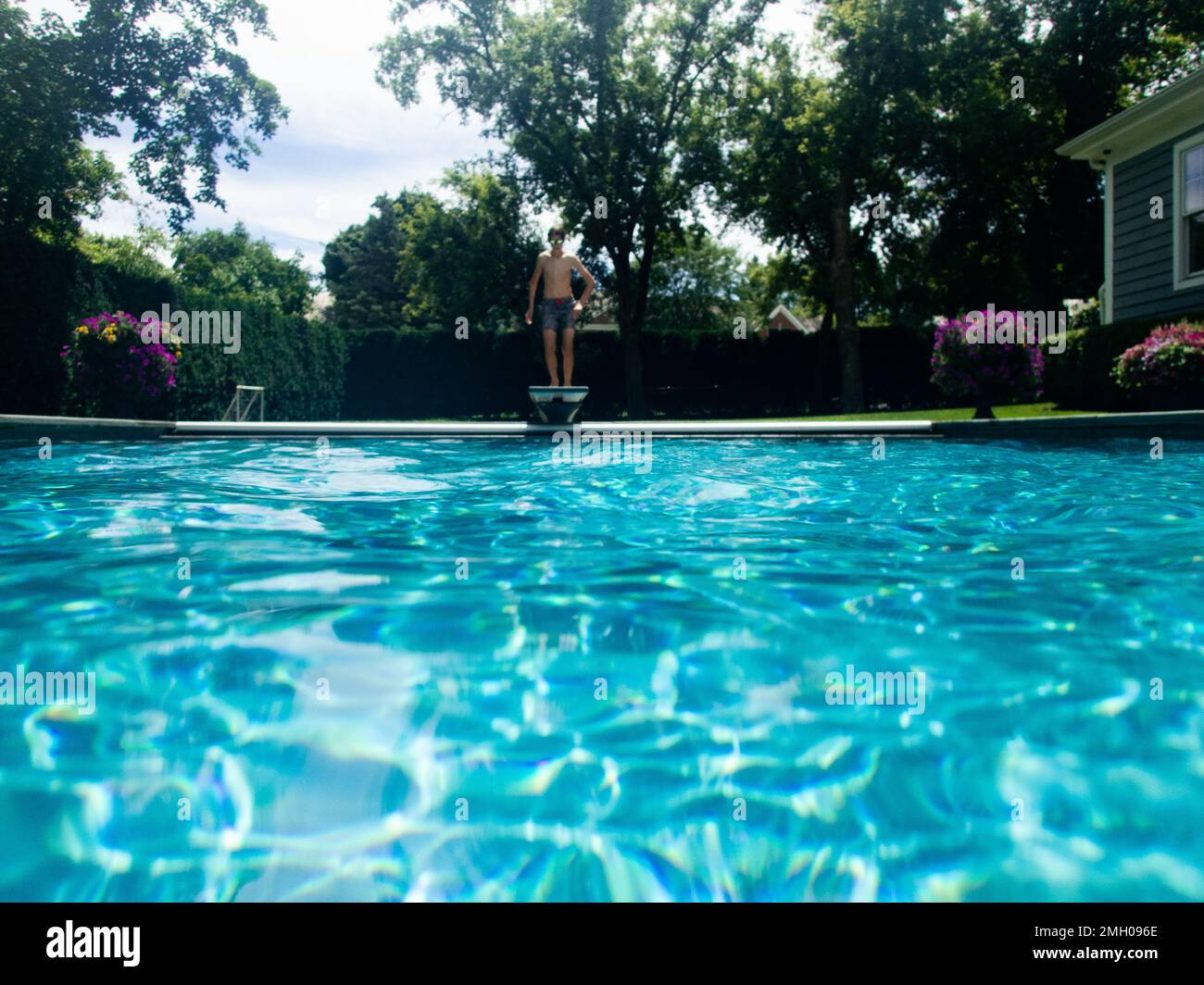 Backyard pool kids hi-res stock photography and images - Alamy