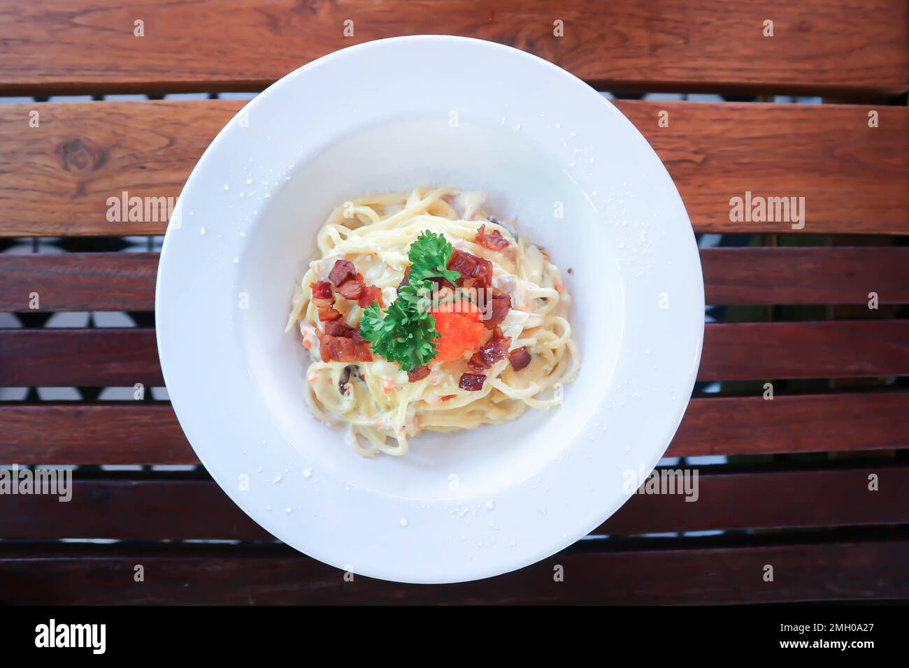 pasta or pasta carbonara ,spaghetti or spaghetti carbonara for serve ...