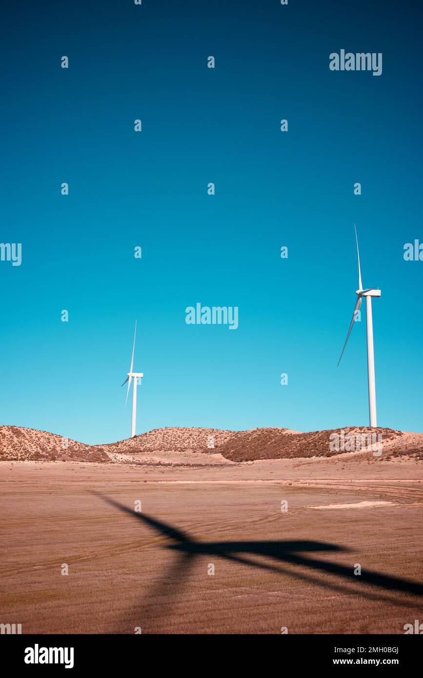 Wind turbines for electric power production Stock Photo - Alamy