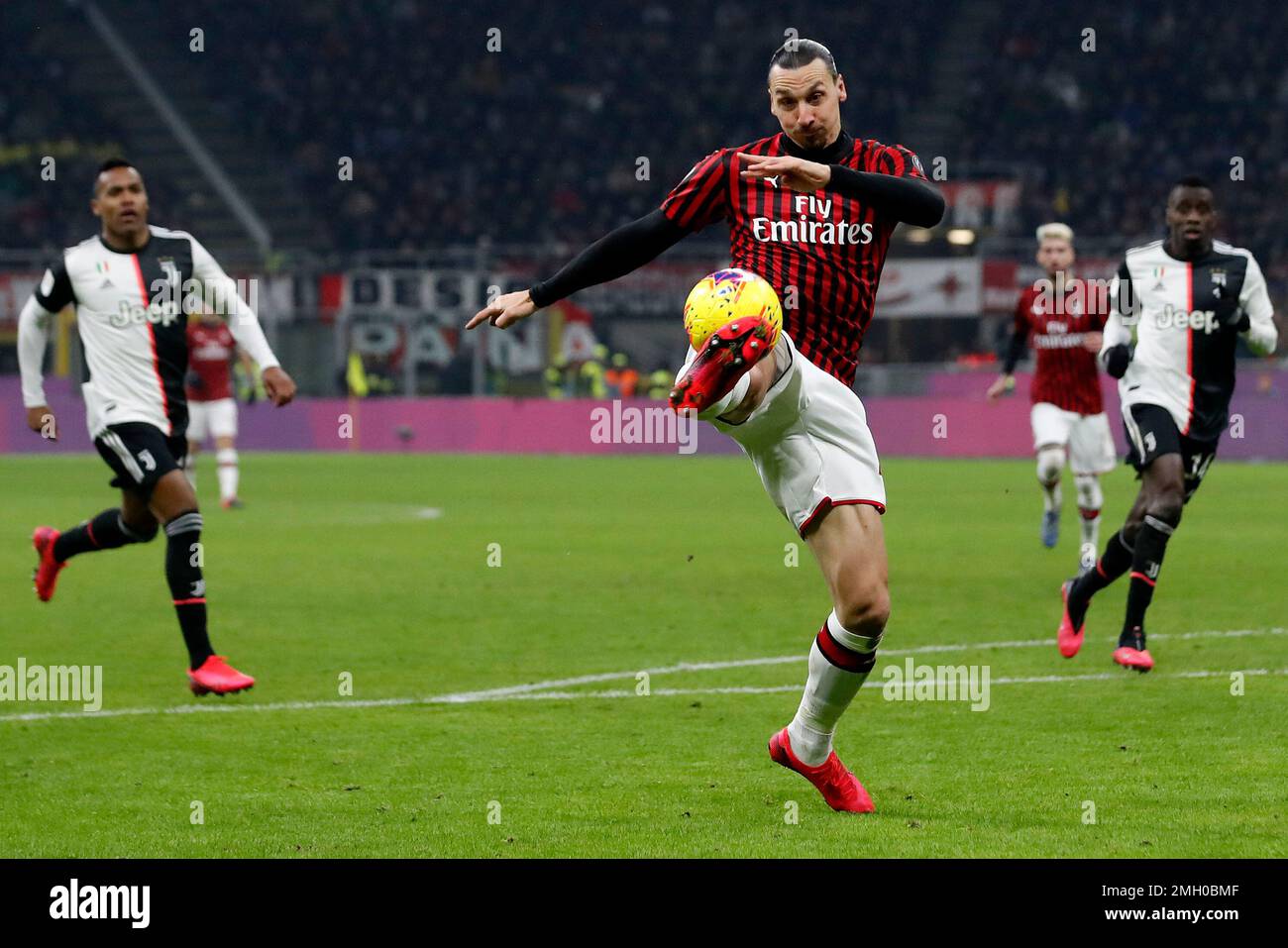 AC Milan's Zlatan Ibrahimovic controls the ball during an Italian Cup ...