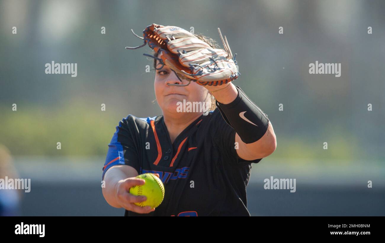 Boise State's Micaela Leal during an NCAA softball game on Friday, Feb ...
