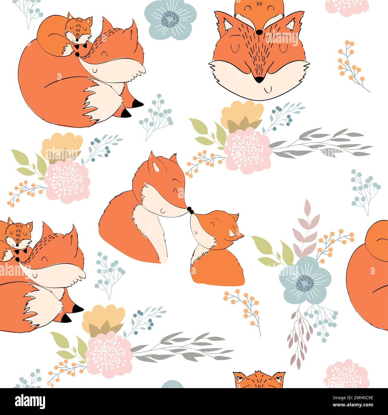Mom fox Stock Vector Images - Alamy