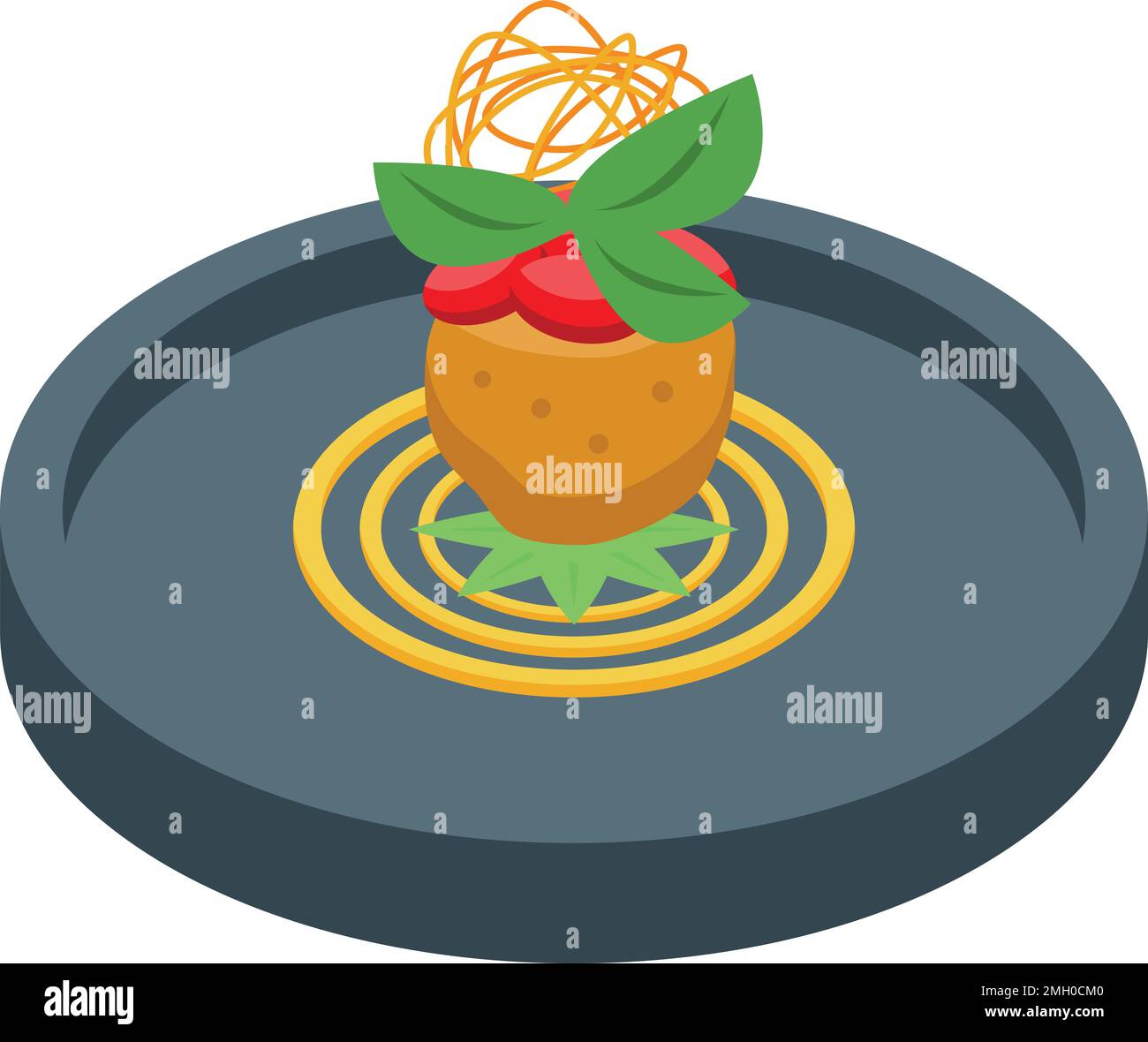 Potato ball icon isometric vector. Snack dish. Cooking meal Stock ...