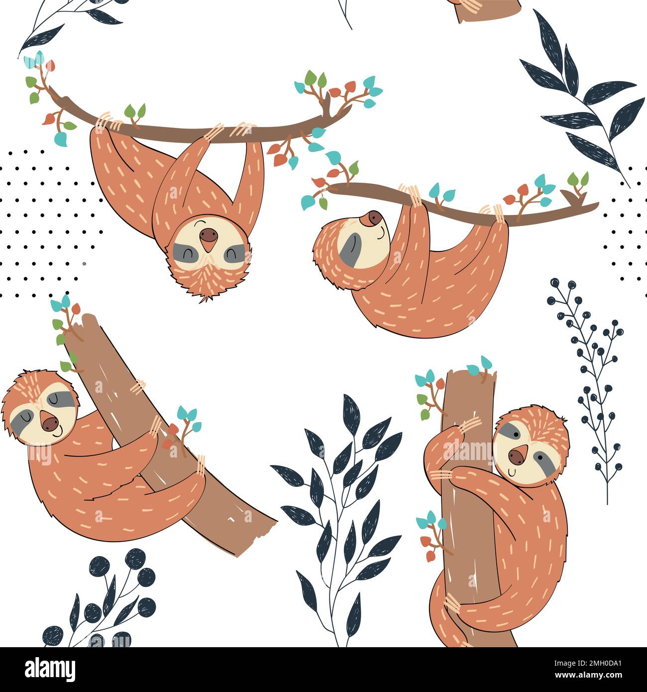 Vector funny sloths Stock Vector Image & Art - Alamy