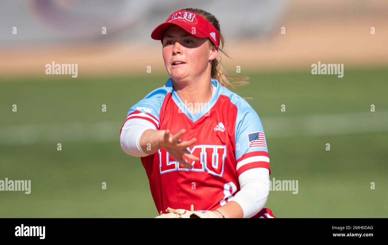 Loyola Marymount shortstop Megan Dedrick during an NCAA softball game ...