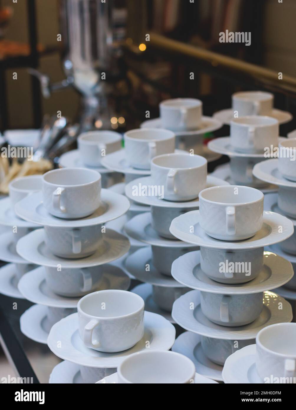 Set of coffee break lunch in the hotel restaurant during conference ...