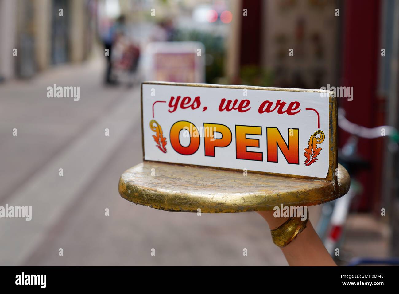 open sign board on street shop restaurant cafe store signboard Stock ...