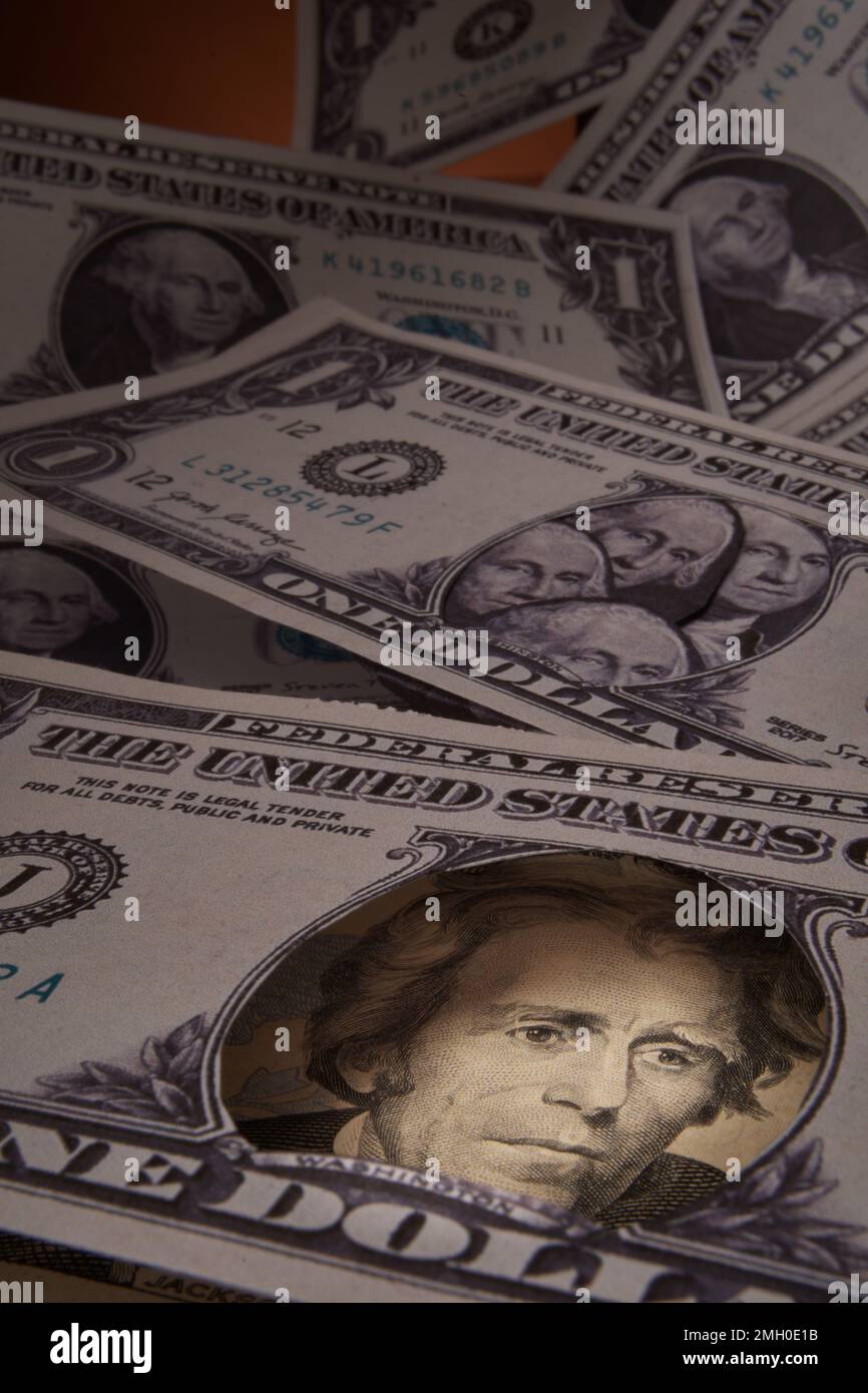 Money with juxtaposed presidential portraits Stock Photo - Alamy