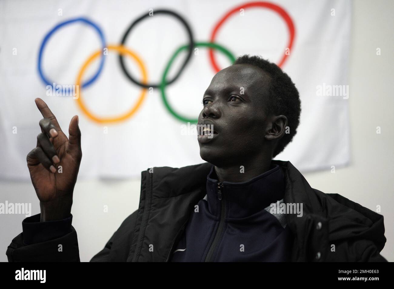 In this Feb. 12, 2020, photo, Joseph Akoon Akoon and other compatriot ...