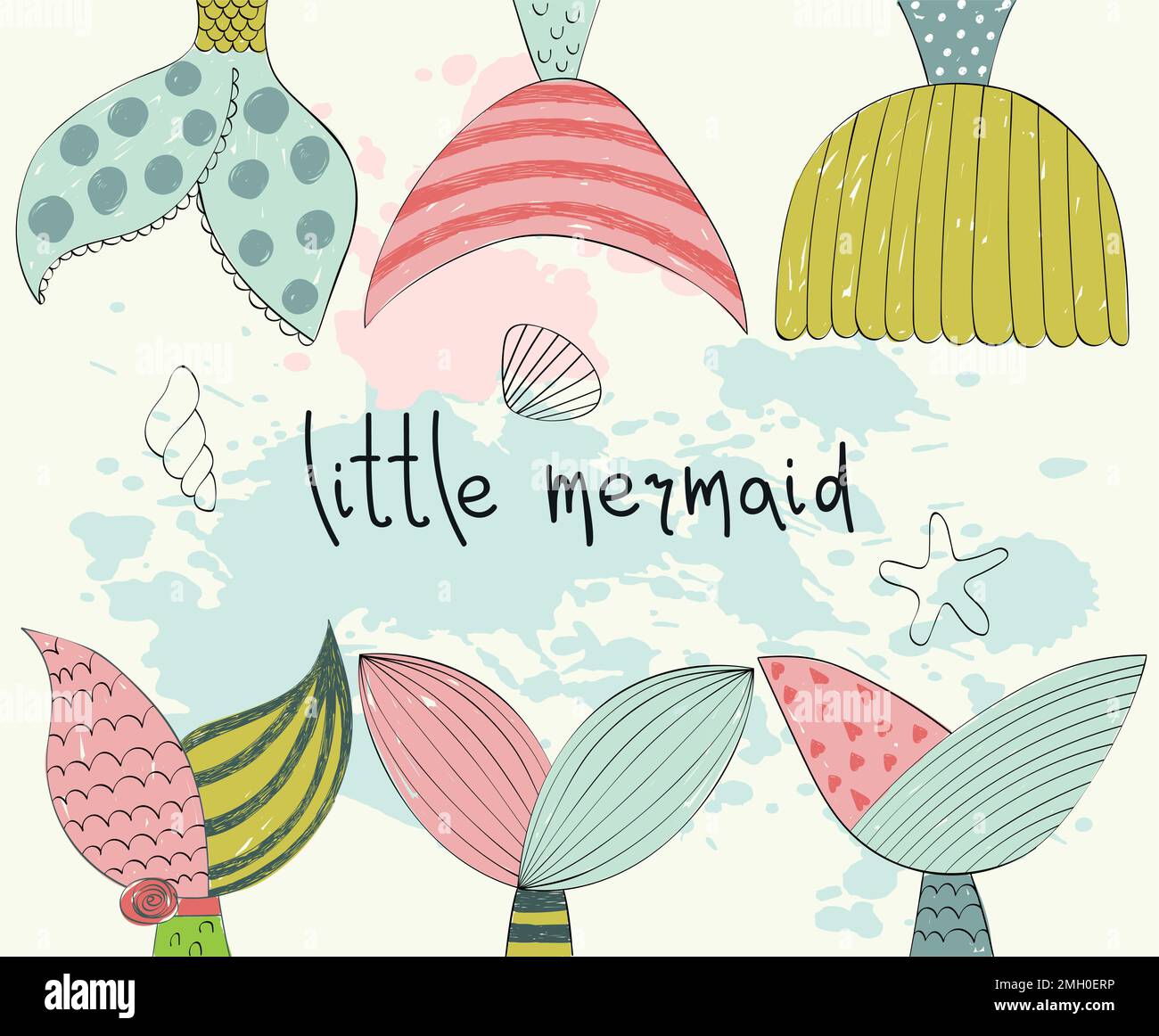 Vector cute mermaids Stock Vector Image & Art - Alamy