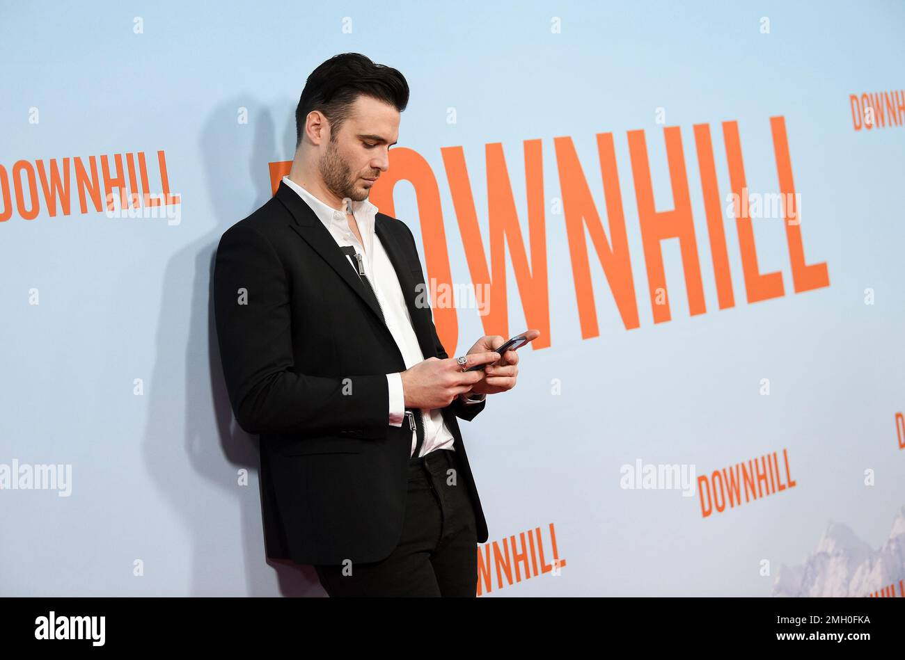 Actor Giulio Berruti attends the premiere of "Downhill" at the SVA ...